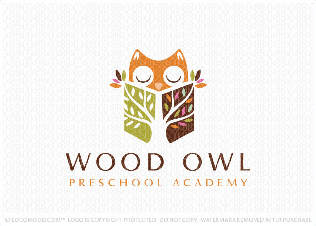 Wood Owl Academy Learning | Readymade Logos for Sale