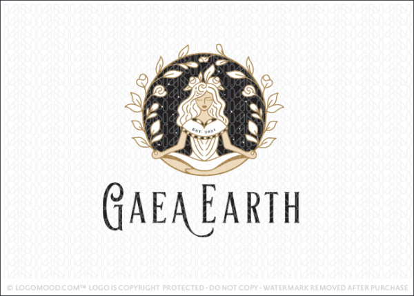 Gaea Earth Woman Goddess - Buy Premade Readymade Logos for Sale