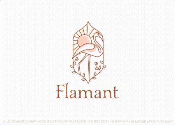 Flamingo Crest - Buy Premade Readymade Logos for Sale